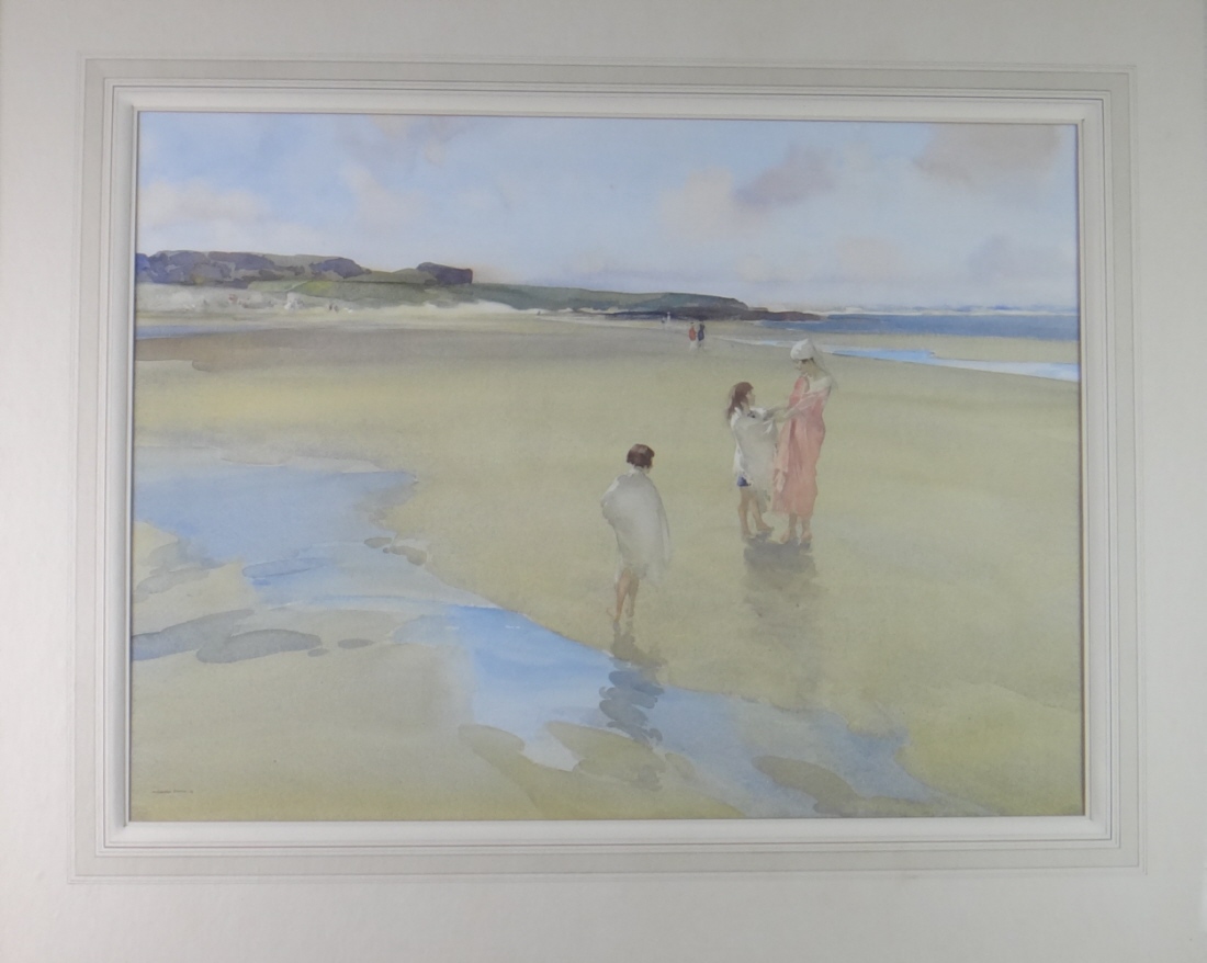 Sir William Russell Flint, bamburgh, sands, watercolour, original ...