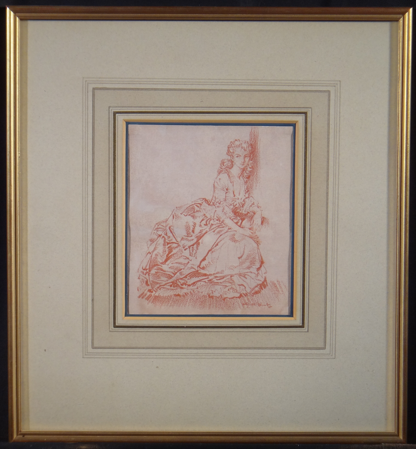 Sir William Russell Flint, Rosalinda, red chalk, drawing