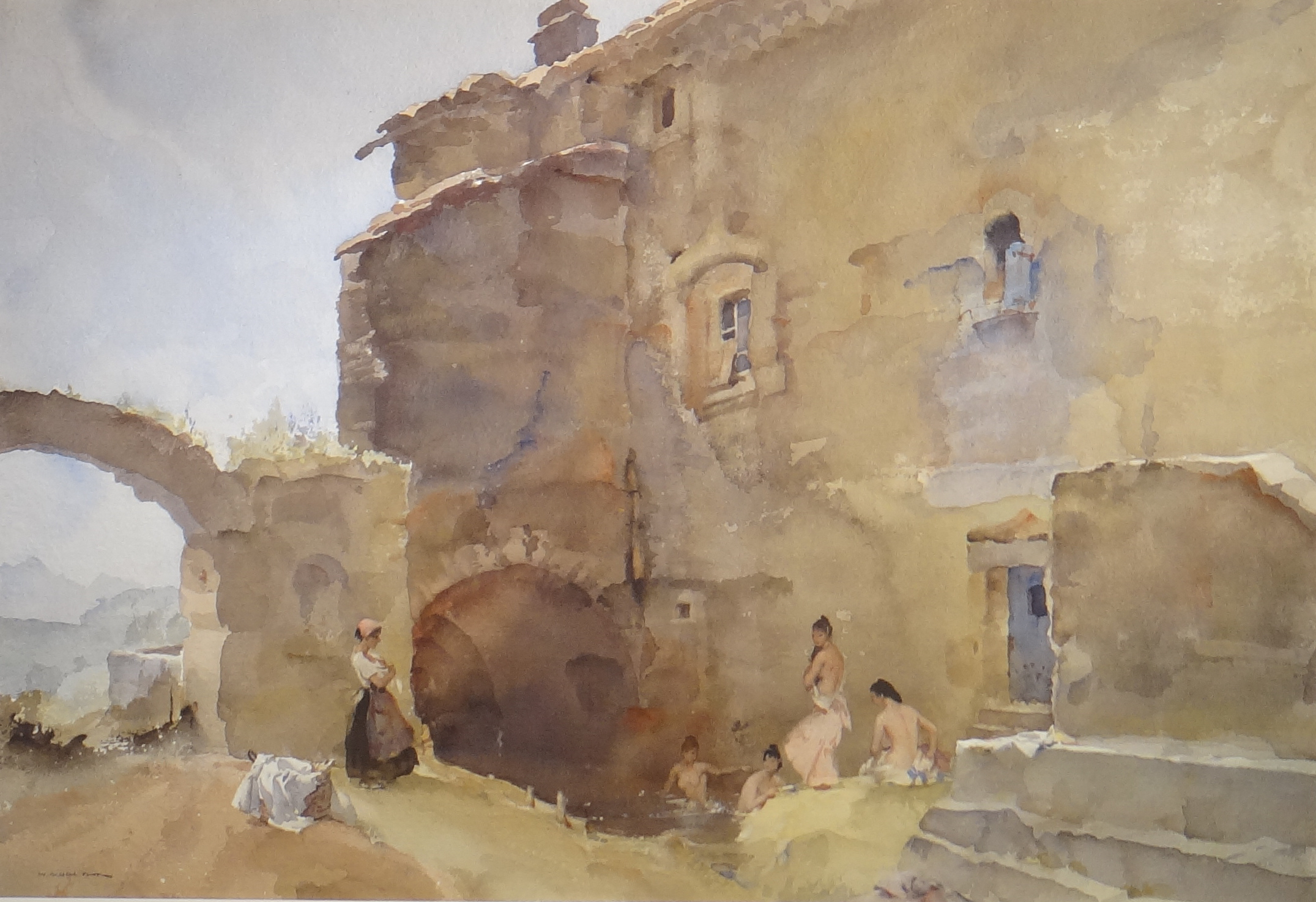 Sir Russell Flint Original, bathers, eau de puits, watercolour, Painting